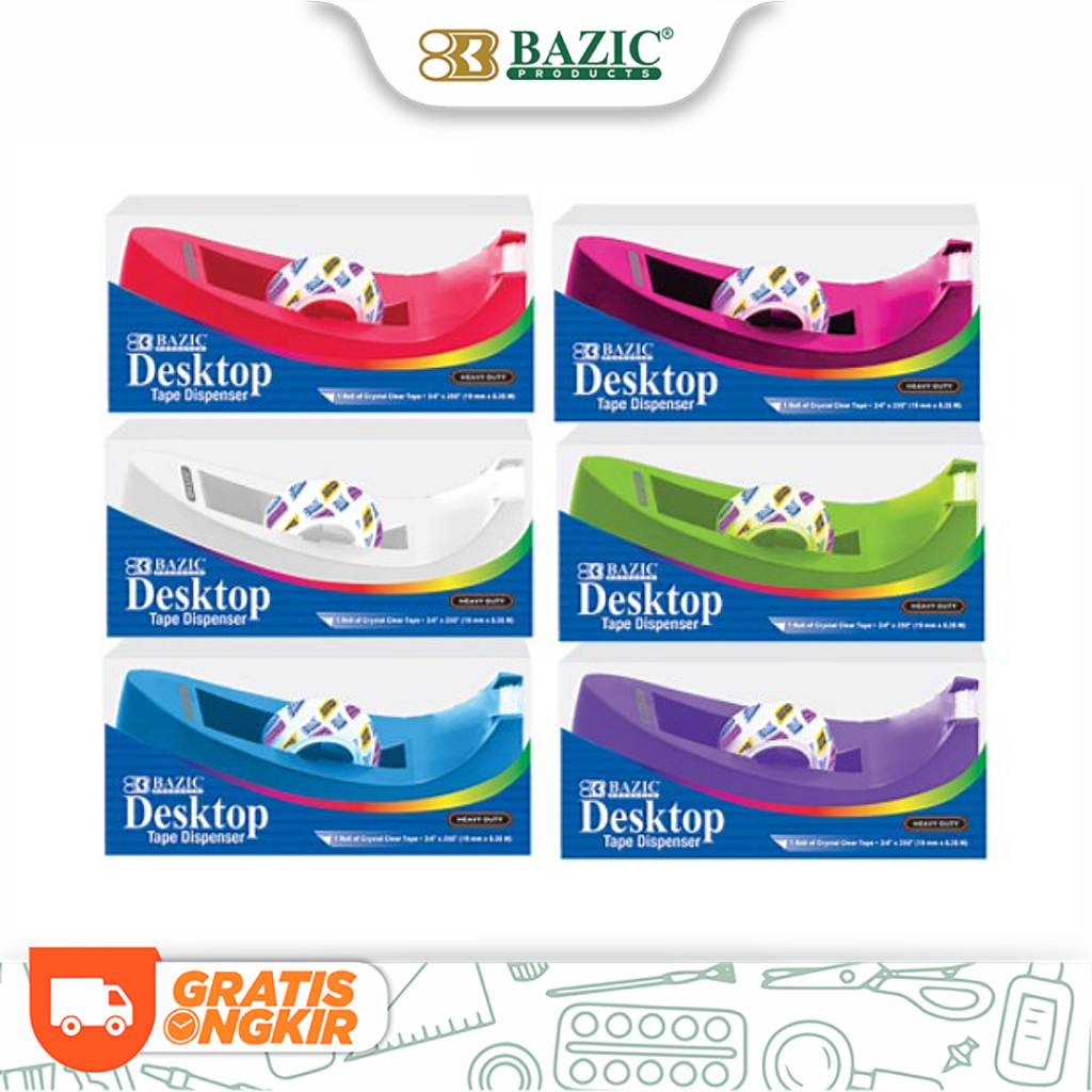 Jual Bazic Desktop Tape Dispenser w/ Tape Refill - Tempat Solatip ...