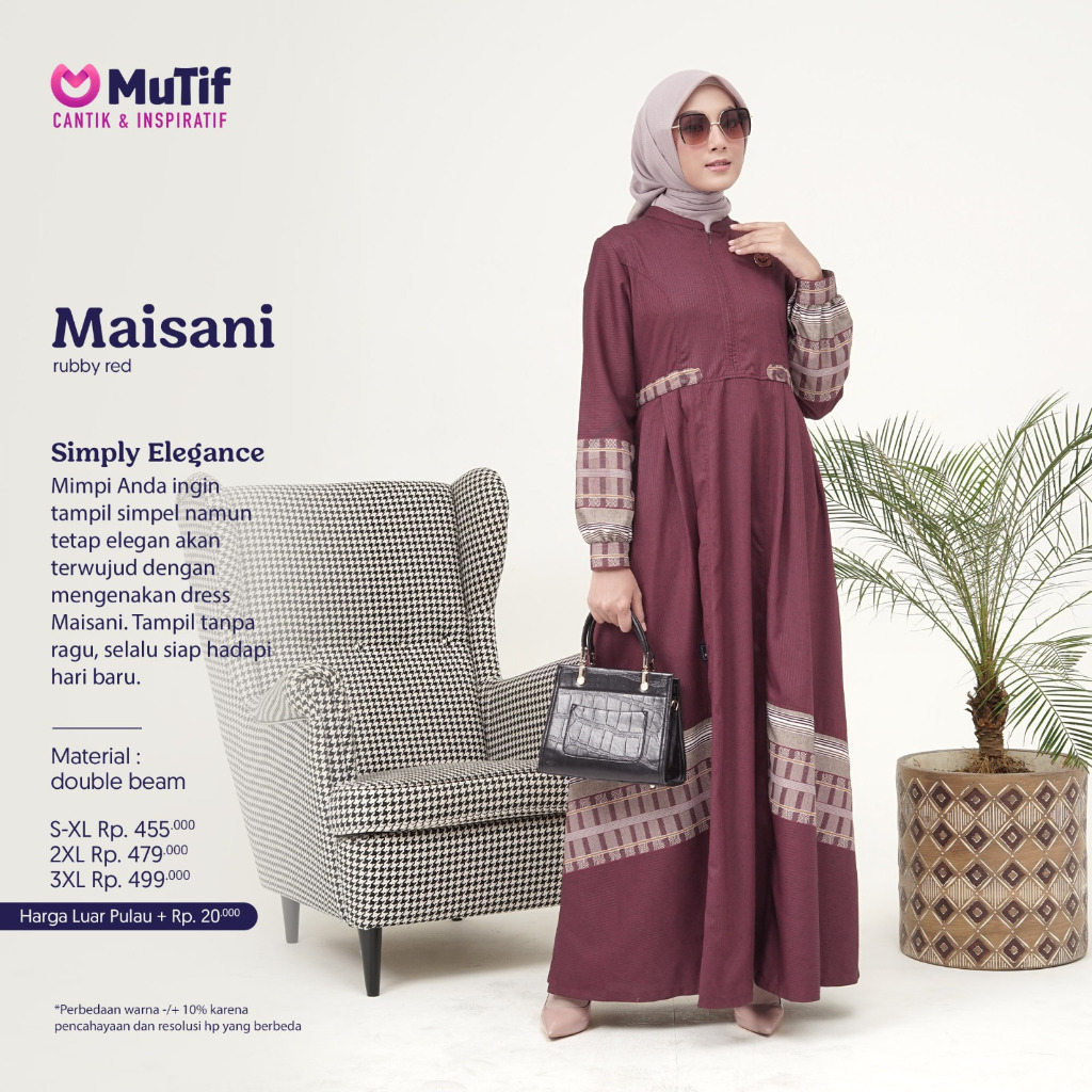 Jual MUTIF | Maisani Ruby Red | Dress Muslimah | Gamis MuTif / ORI 100% ...