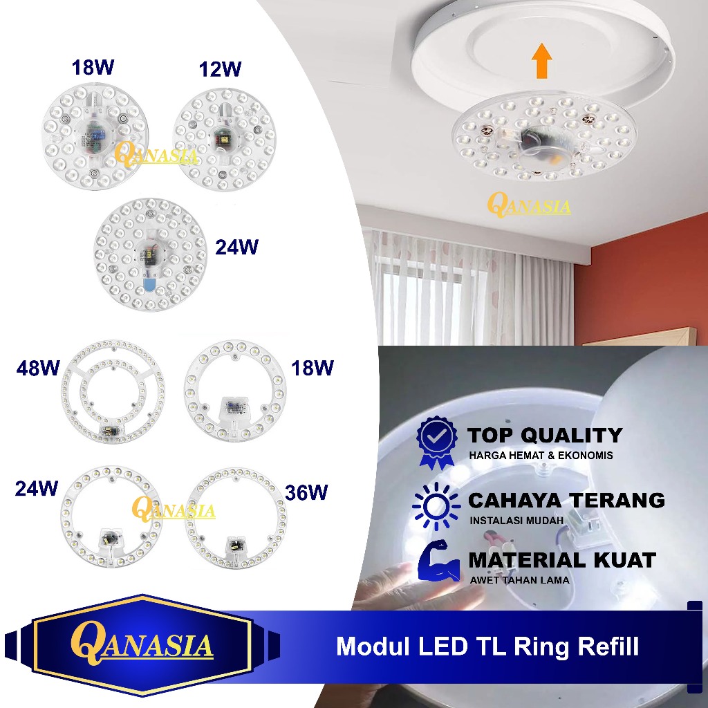 Jual Lampu LED Modul Refill Pengganti Lampu Plafon Tempel Hias TL Ring ...