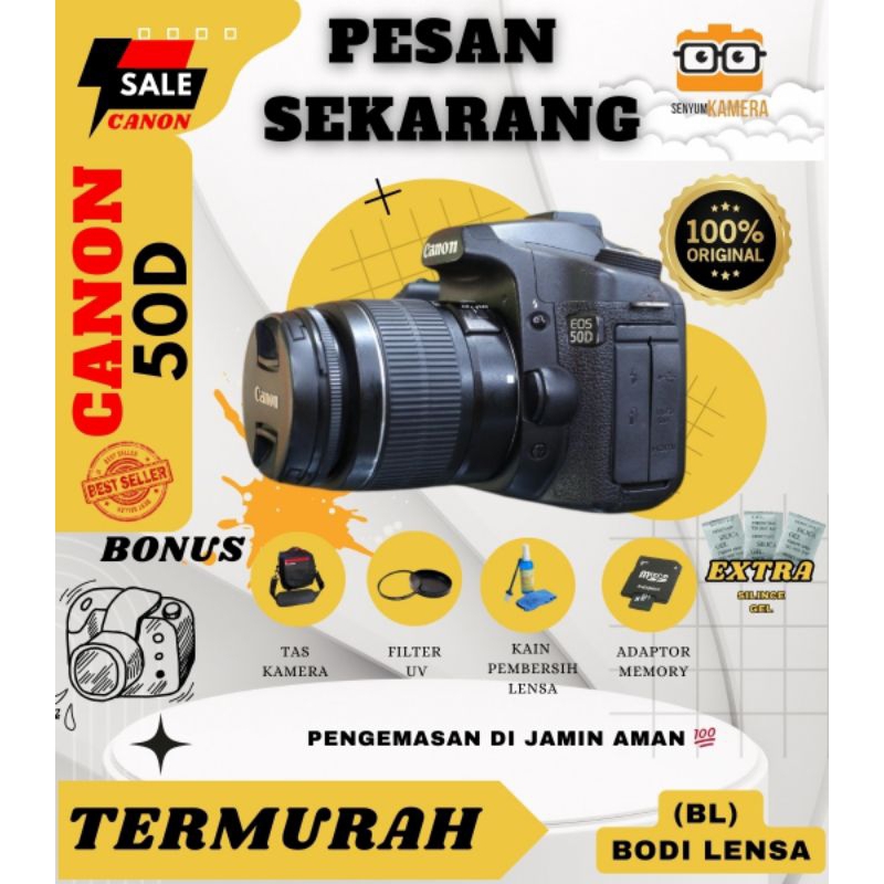 Jual KAMERA CANON EOS 50D SEMI PRO //LENSA KIT 18-55// KAMERA BANDEL | Shopee Indonesia