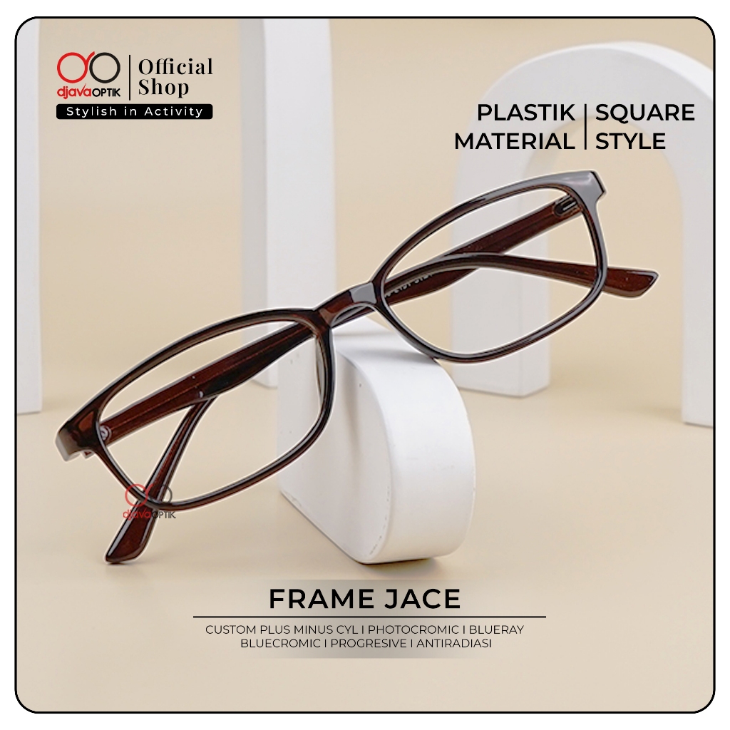 Jual DJAVA OPTIK - Frame Jace - Kacamata Korea Kotak Persegi Panjang Plastik | Shopee Indonesia
