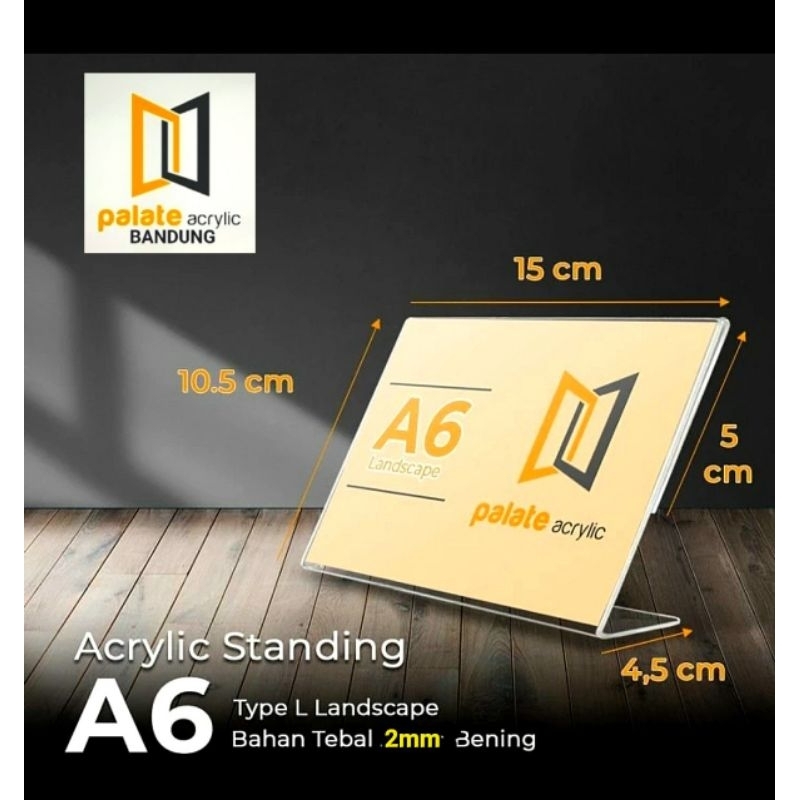 Jual ACRYLIC TENT CARD A6 L LANDSCAPE/ AKRILIK TENT HOLDER A6 TEBAL 2MM ...