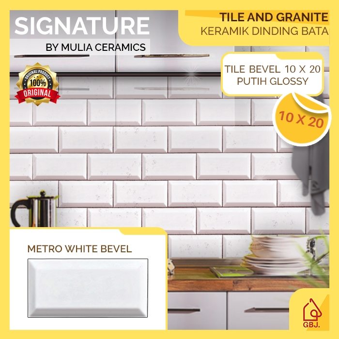 Jual KERAMIK BATA PUTIH BEVEL 10 X 20 METRO WHITE KW1 SIGNATURE MULIA ...