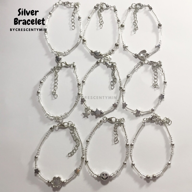 Jual SILVER BEADS BRACELET | Beads bracelet | Gelang manik silver ...