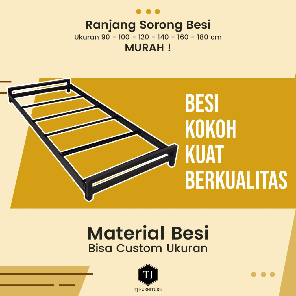 Jual Ranjang Besi Sorong / Tempat Tidur Besi / Divan Besi / Single Bed ...