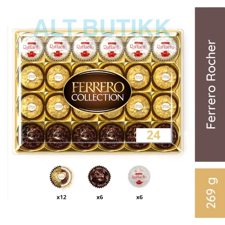 Jual FERRERO COLLECTION CHOCOLATE T24 | 269 GR | ROCHER - RAFFAELLO ...