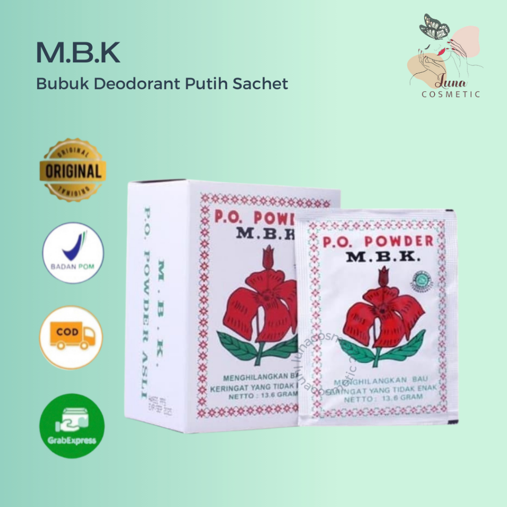 Jual MBK Powder (Bedak Untuk Biang Keringat / Bau Badan 13.6gr) Putih Sachet | Shopee Indonesia