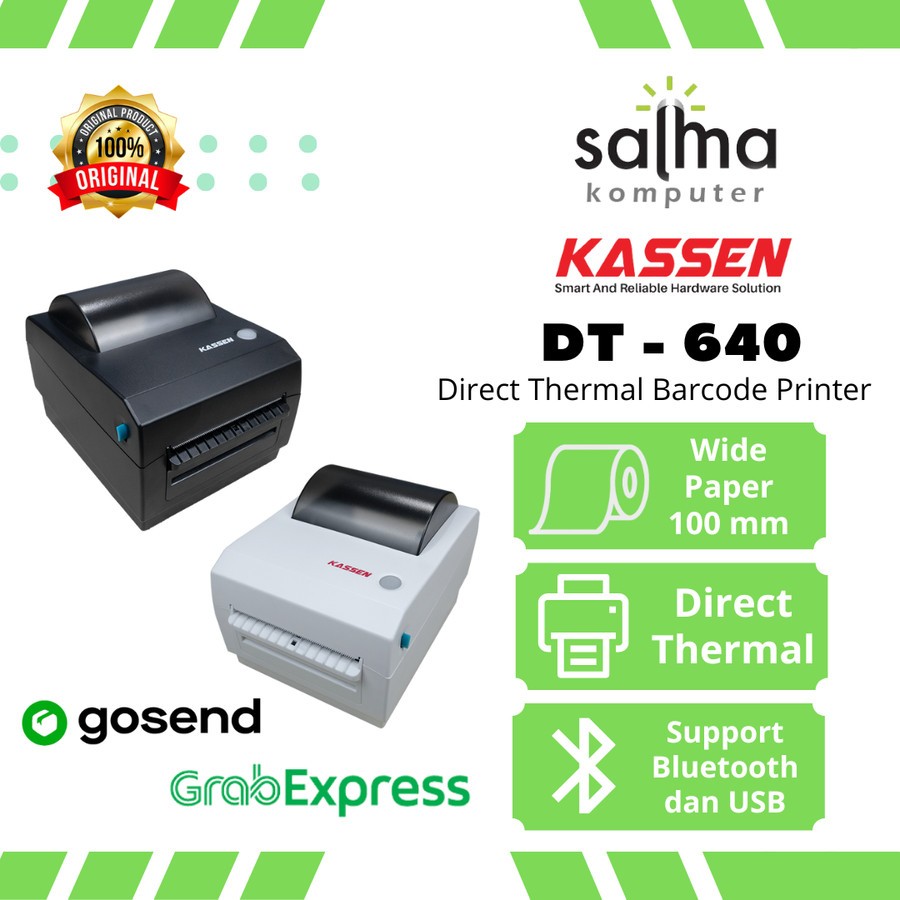 Jual PRINTER BARCODE KASSEN DT 640 BT ( USB+BLUETOOTH )/PRINTER THERMAL/DT-640 | Shopee Indonesia