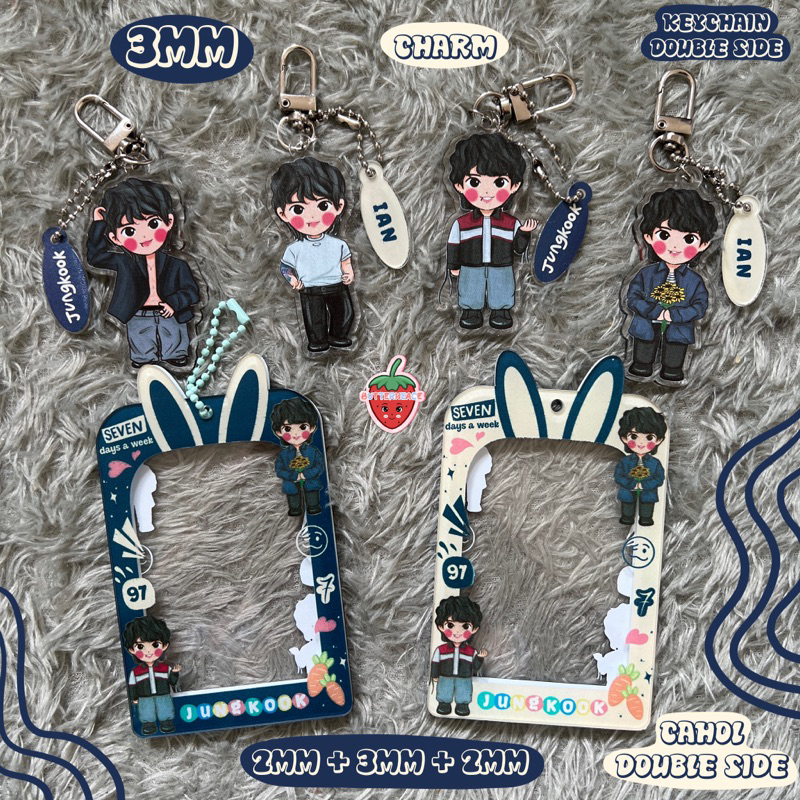 Jual CAHOL & KEYCHAIN Jungkook | Photocard Holder JK Double side Seven ...