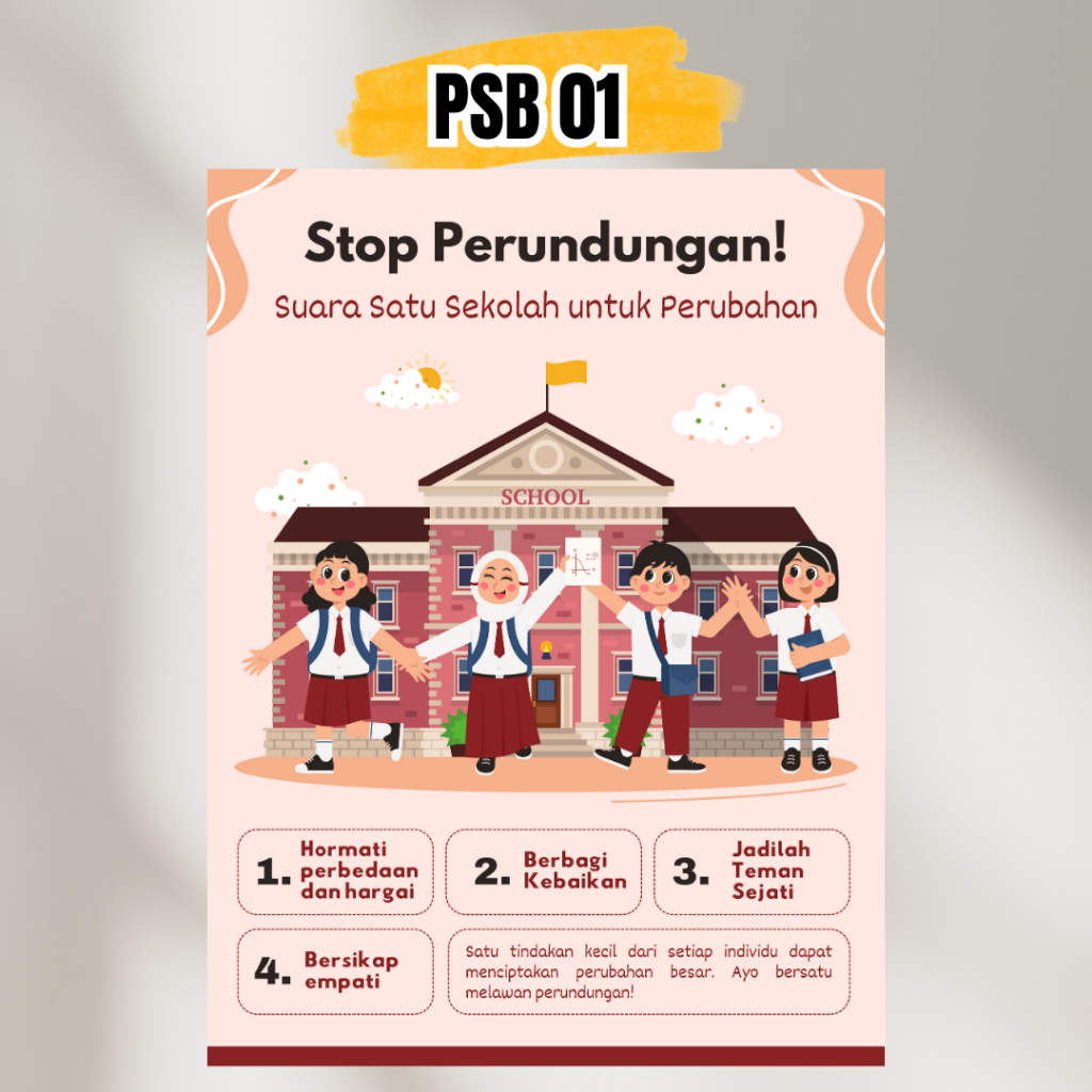 Jual Poster stop bullying - Poster Edukasi Anak - Poster belajar anak - Poster wipe and clean ...