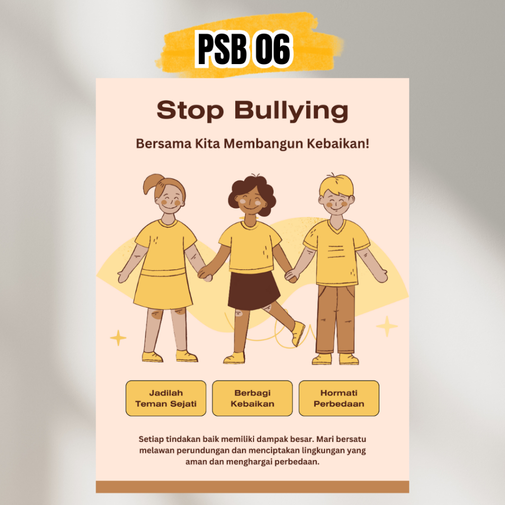 Jual Poster stop bullying - Poster Edukasi Anak - Poster belajar anak - Poster wipe and clean ...