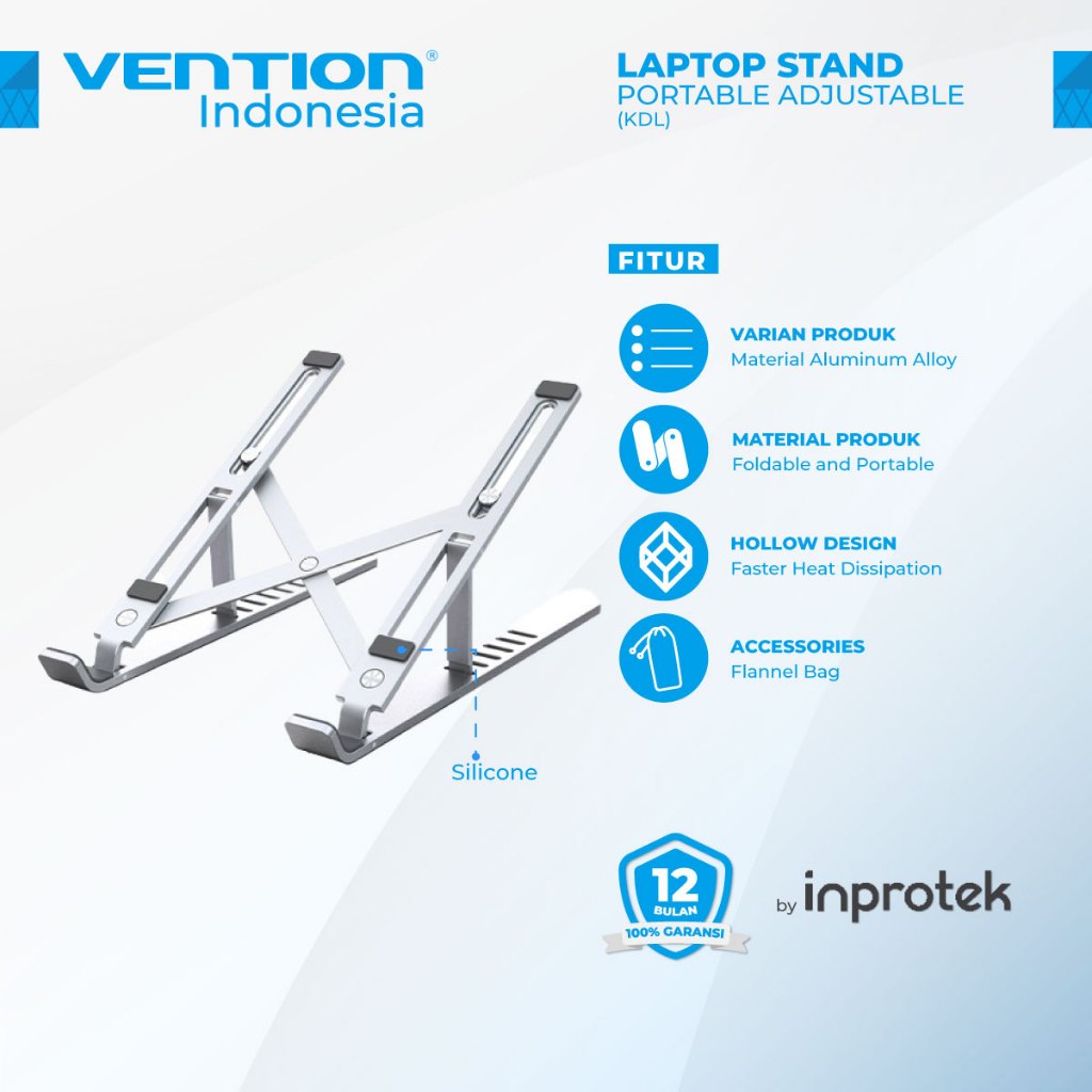 Jual Vention Laptop Stand Portable Dudukan Laptop Adjustable Foldable ...