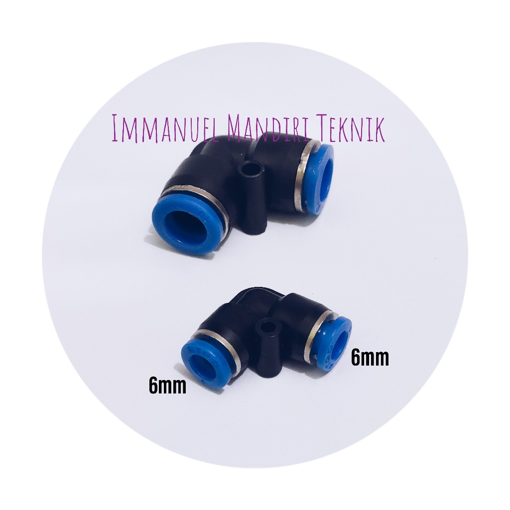 Jual Elbow pneumatic 6mm / Sambungan selang elbow pneumatic 6mm ...