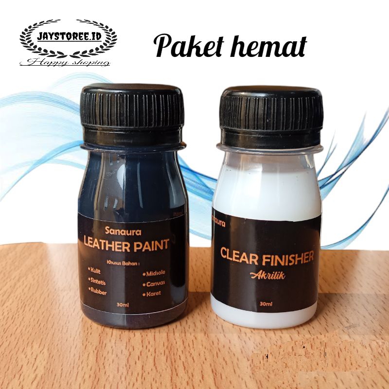 Jual cat sepatu leather paint permanen/cat soll sepatu/clear finisher ...