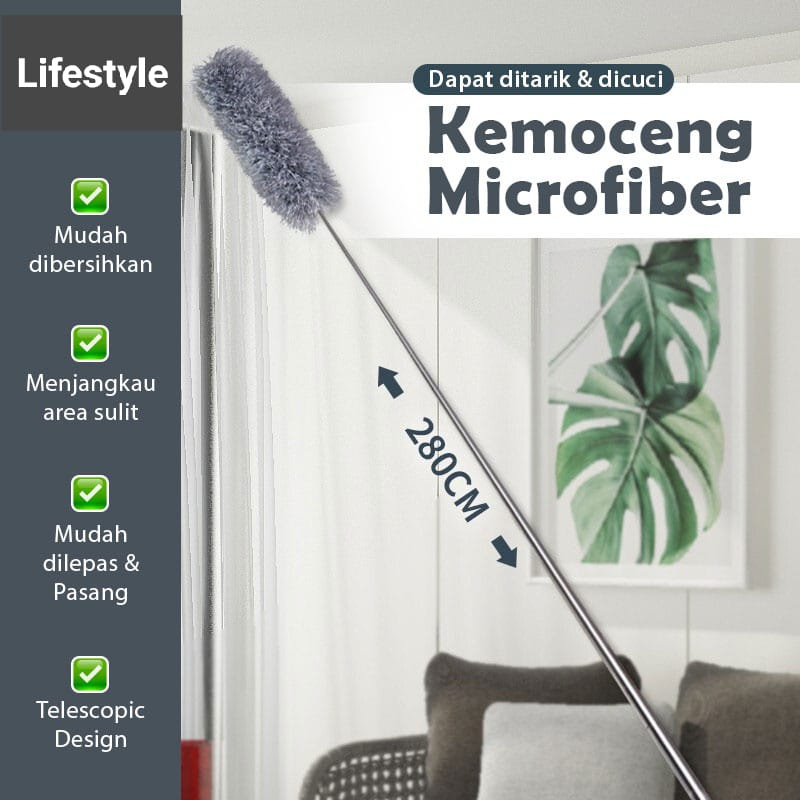 Jual Kemoceng Teleskopik Pembersih Debu Gagang Panjang 2.8 Meter Sapu ...