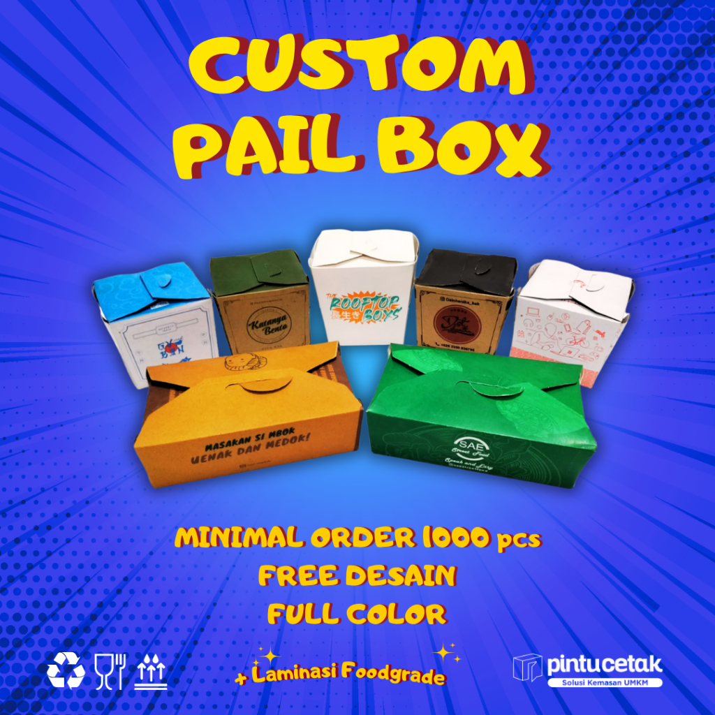 Jual CUSTOM DESIGN PAIL BOX BAKMIE BENTO MIN ORDER 1000 PCS, DESIGN ...