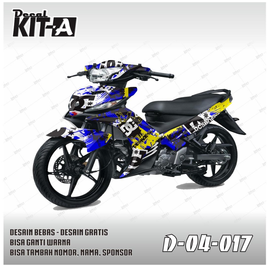 Jual NEW JUPITER MX Decal Sticker Custom Design Motif BIRU ABSTRAK D-O4 ...