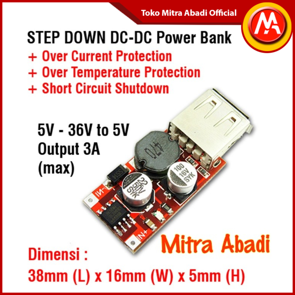 Jual Kit Modul Power Bank DC-DC Step DOWN 5V-36V to 5V 3A | Shopee ...