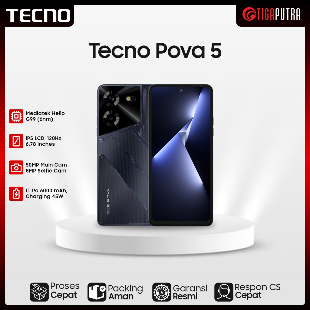 Jual Tecno Pova 5 (RAM 8GB, ROM 256GB, Battery 6000mAh, Fast Charging 45W) | Shopee Indonesia
