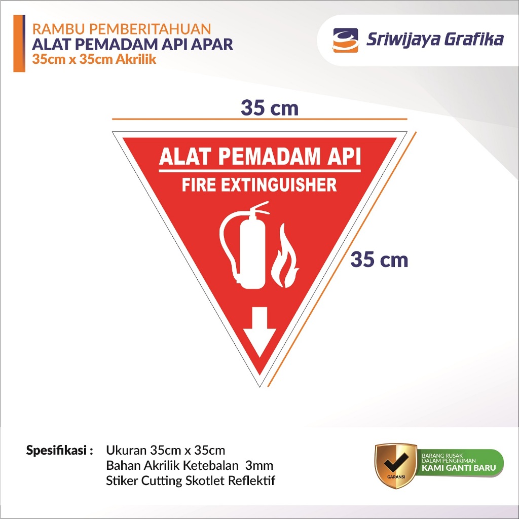 Jual RAMBU ALAT PEMADAM API APAR AKRILIK 3MM VARIASI UKURAN | Shopee ...