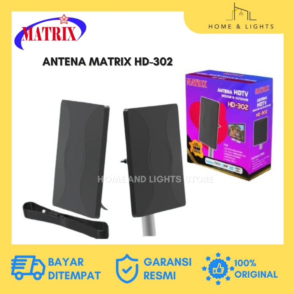 Jual MATRIX Antena Digital HD-302 FREE Kabel 10M / Antena 2 Port TV ...