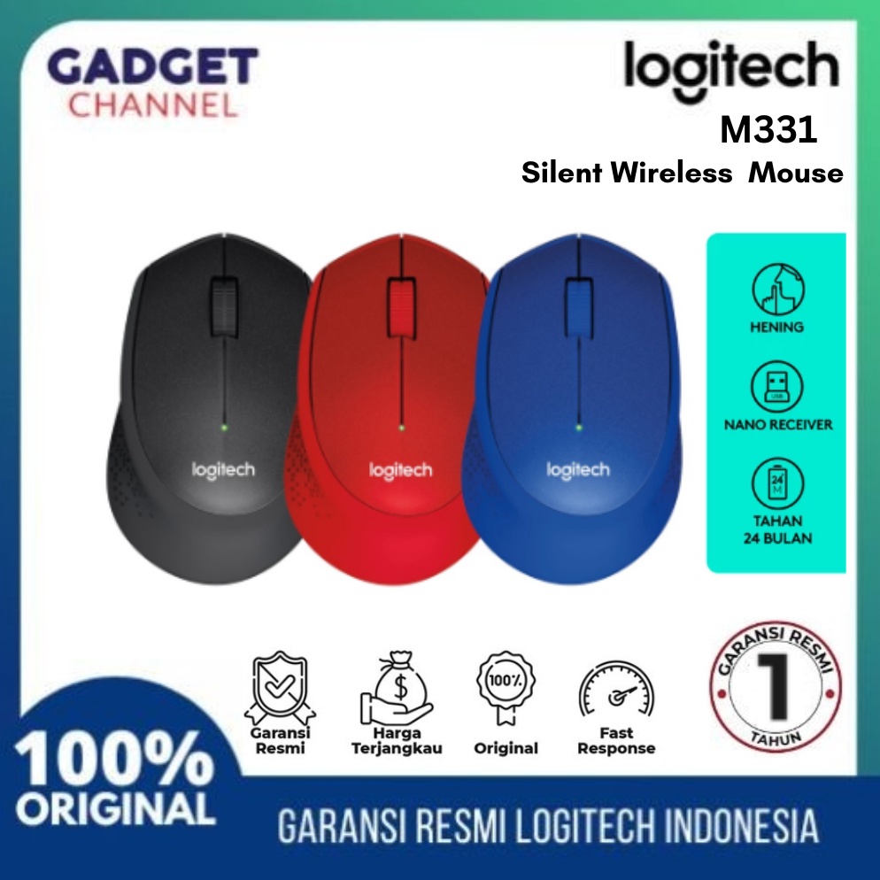 Jual el terkini Logitech Mouse M331 Wireless Silent Click - Garansi ...