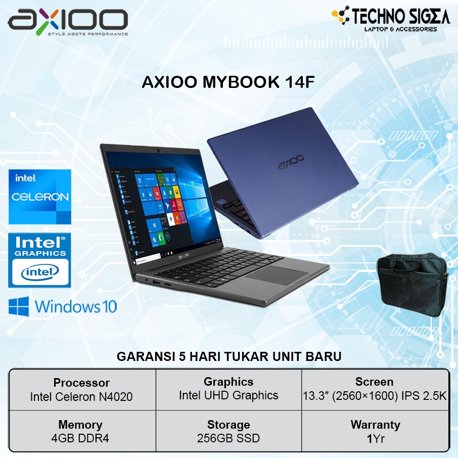 Jual AXIOO MyBook 14F Celeron 4GB 256GB 13.3WQXGA IPS 2.5K | Shopee ...