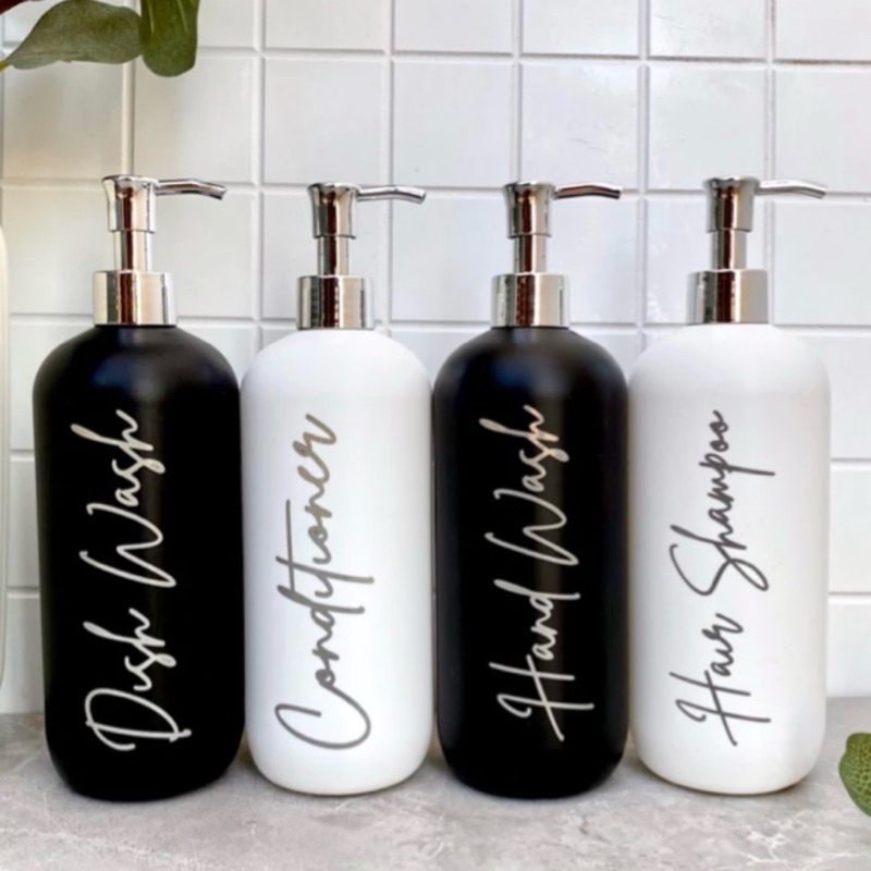 Jual BOTOL DOFF HITAM PUTIH 500ML SILVER PUMP LUXURY AESTHETIC BOTTLE ...