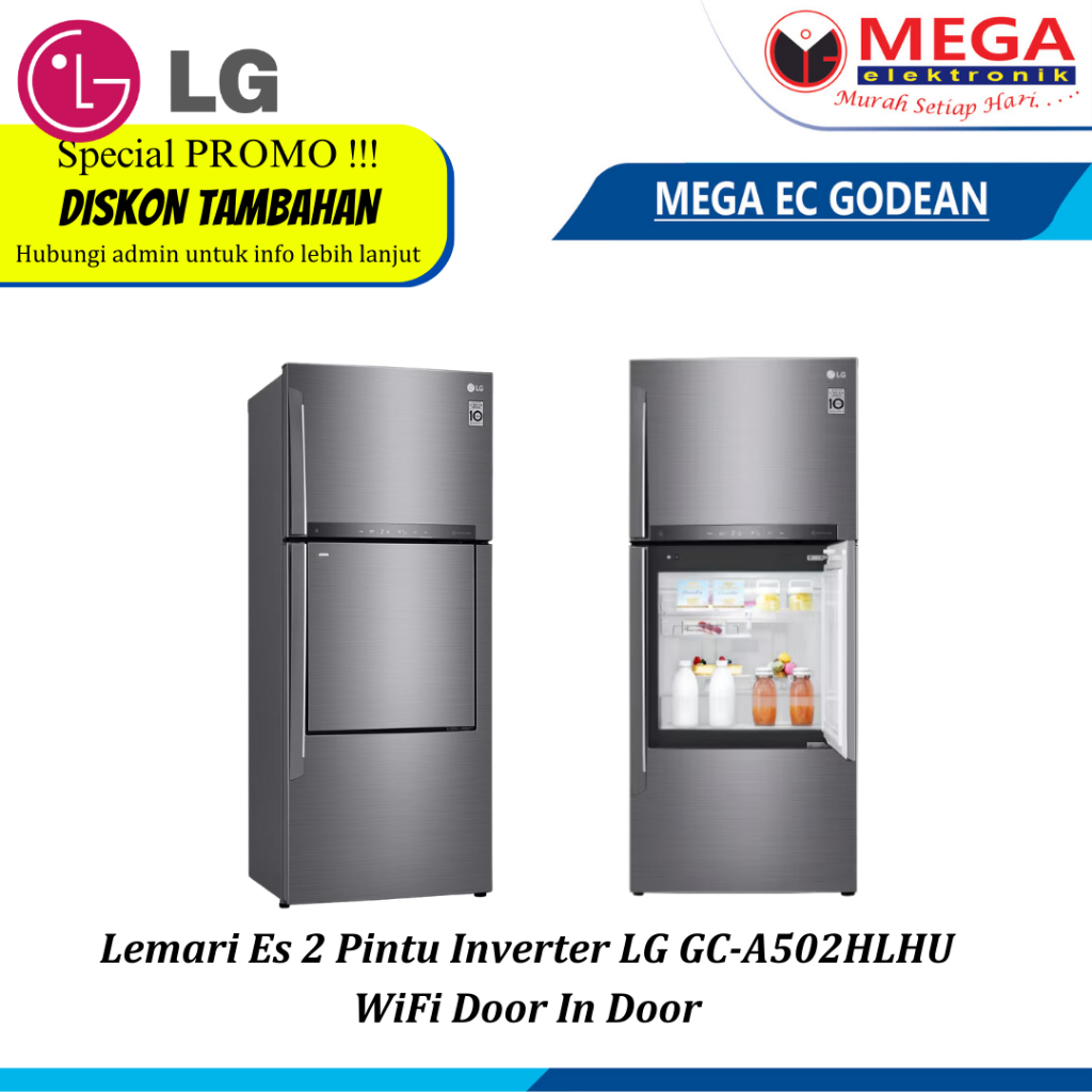 Jual LEMARI ES LG GC-A502HLHU 2 PINTU INVERTER | Shopee Indonesia