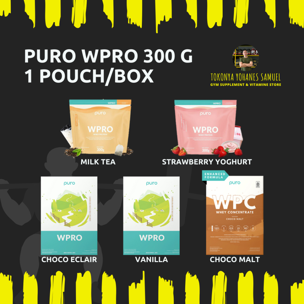 Jual Puro WPRO WPC Susu Protein Whey Concentrate 300 gr | Shopee Indonesia