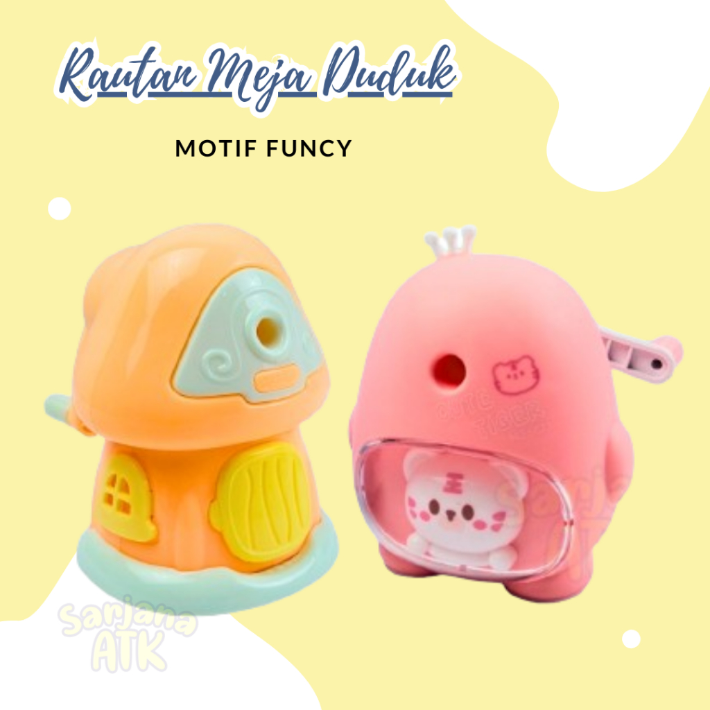 Jual Rautan Meja Duduk / Rautan Meja Motif Funcy / Rautan Pensil Putar ...