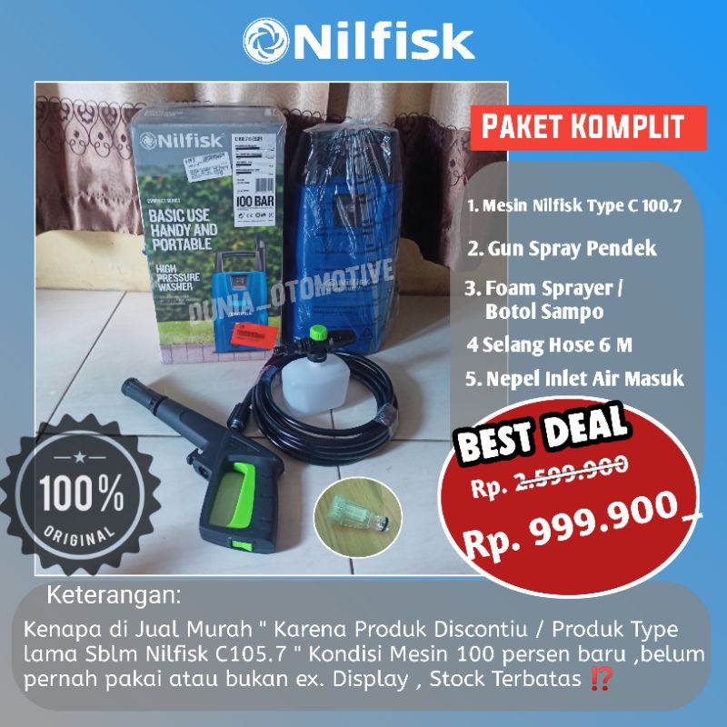Jual High Pressure Nilfisk c100.7/C105.7 Original I Gun spray Pendek Nilfisk c100,c110,c120 ori ...