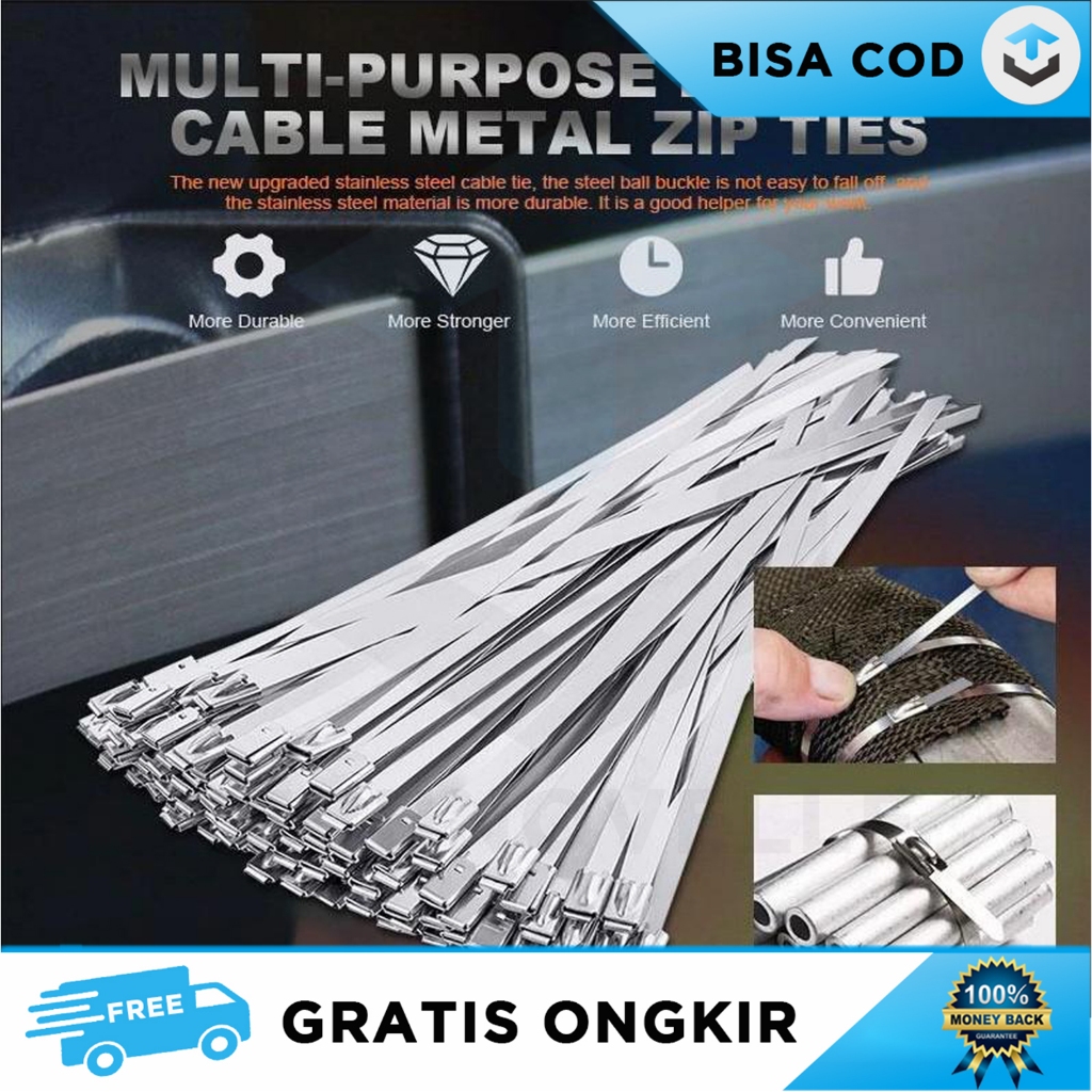 Jual TALI PENGIKAT KABEL MULTIFUNGSI CABLE TIE KABEL TIES STAINLESS ...
