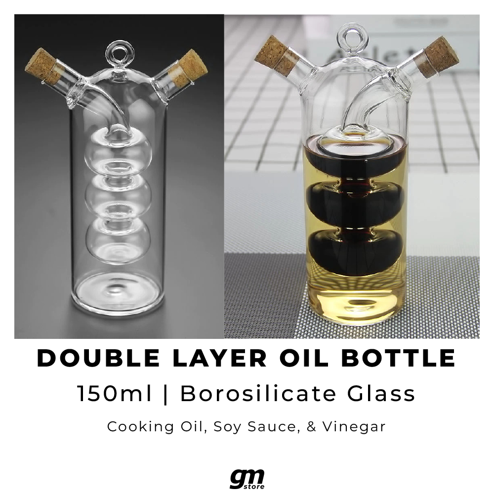Jual Bottle Kaca Viral Double Side 2 Layer Transparan Botol Minyak ...