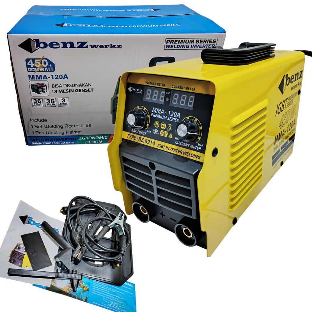Jual ORIGINAL!!! Mesin Las Listrik 450watt BENZ WERKZ Travo Las Digital Inverter MMA-120A IGBT ...