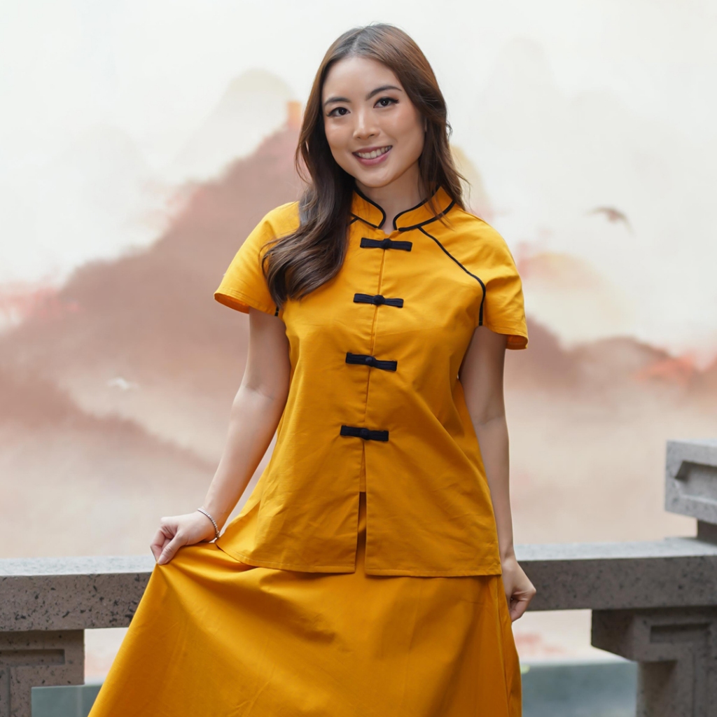 Jual Beatrice Clothing Fen Blouse - Women’s Cheongsam Neck Shirt ...