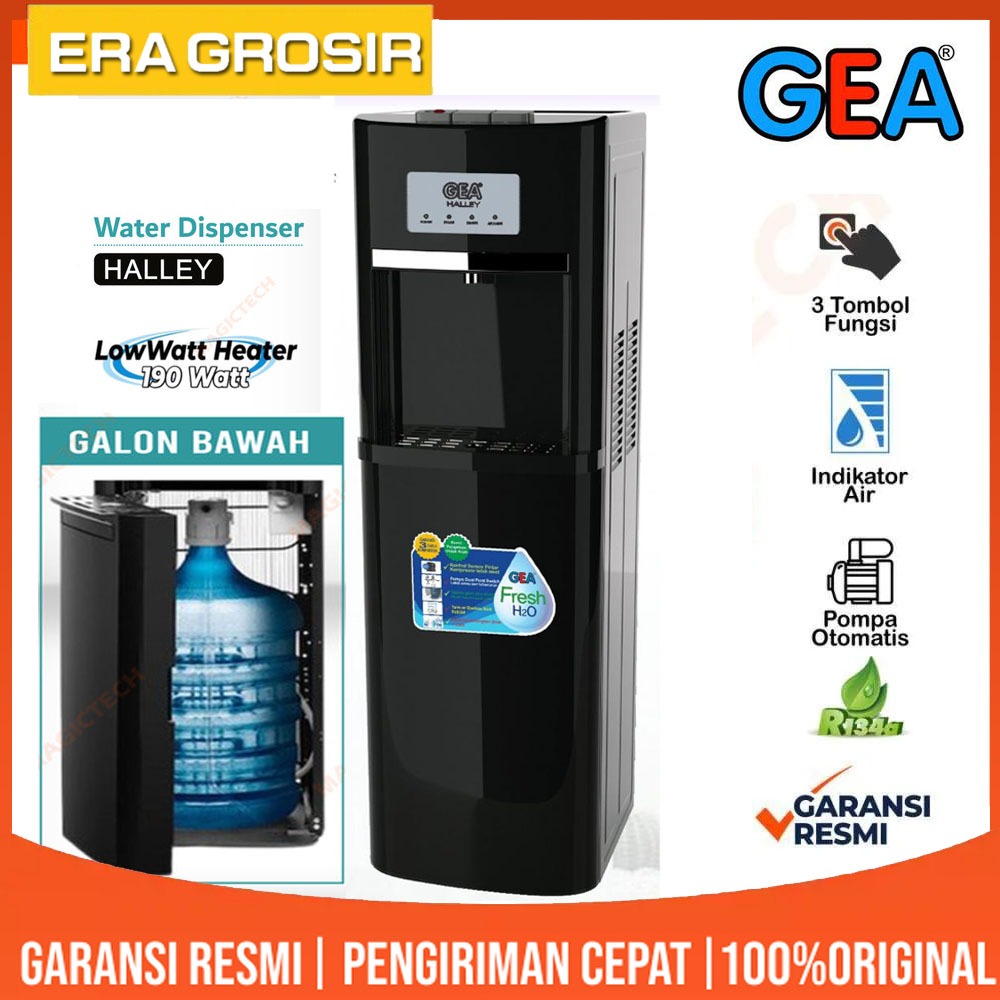 Jual DISPENSER GEA GALON BAWAH GEA HALEY Panas Dingin Biasa - Kompresor ...