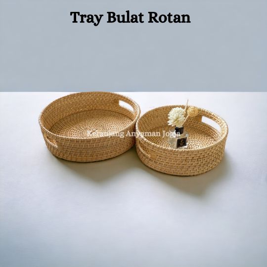 Jual Tray Bulat Rotan / Baki Seserahan Bulat / Nampan Bulat Rotan ...