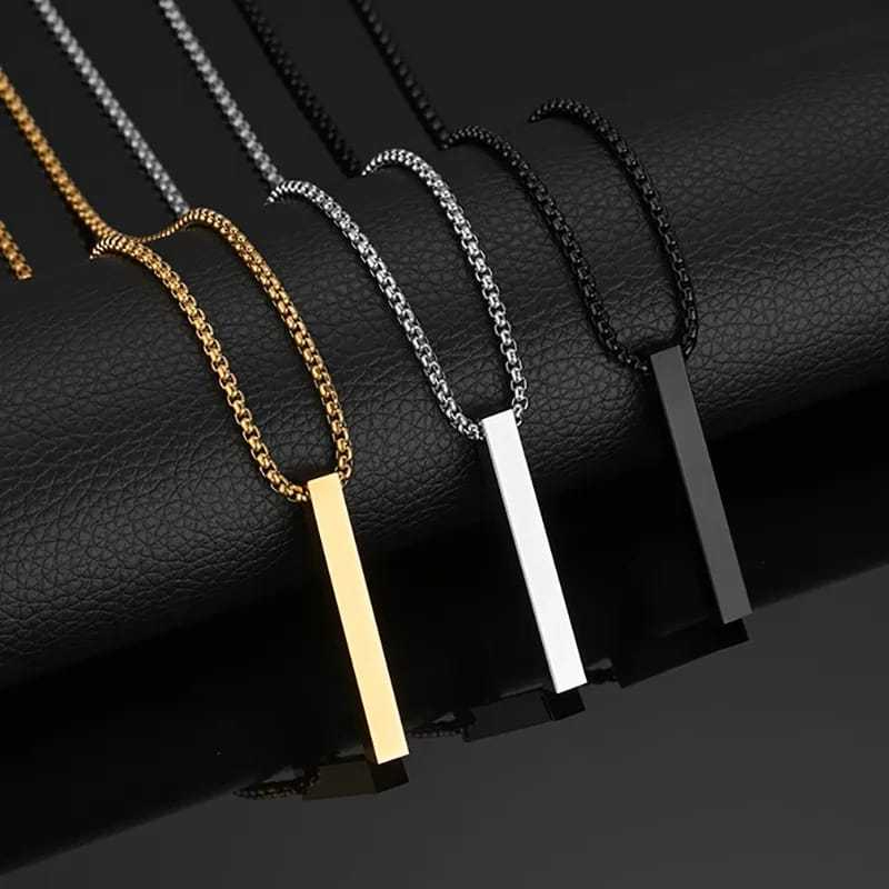 Jual KALUNG TITANIUM PRIA MODEL ROLO LIONTIN BALOK ANTI KARAT / KALUNG ...