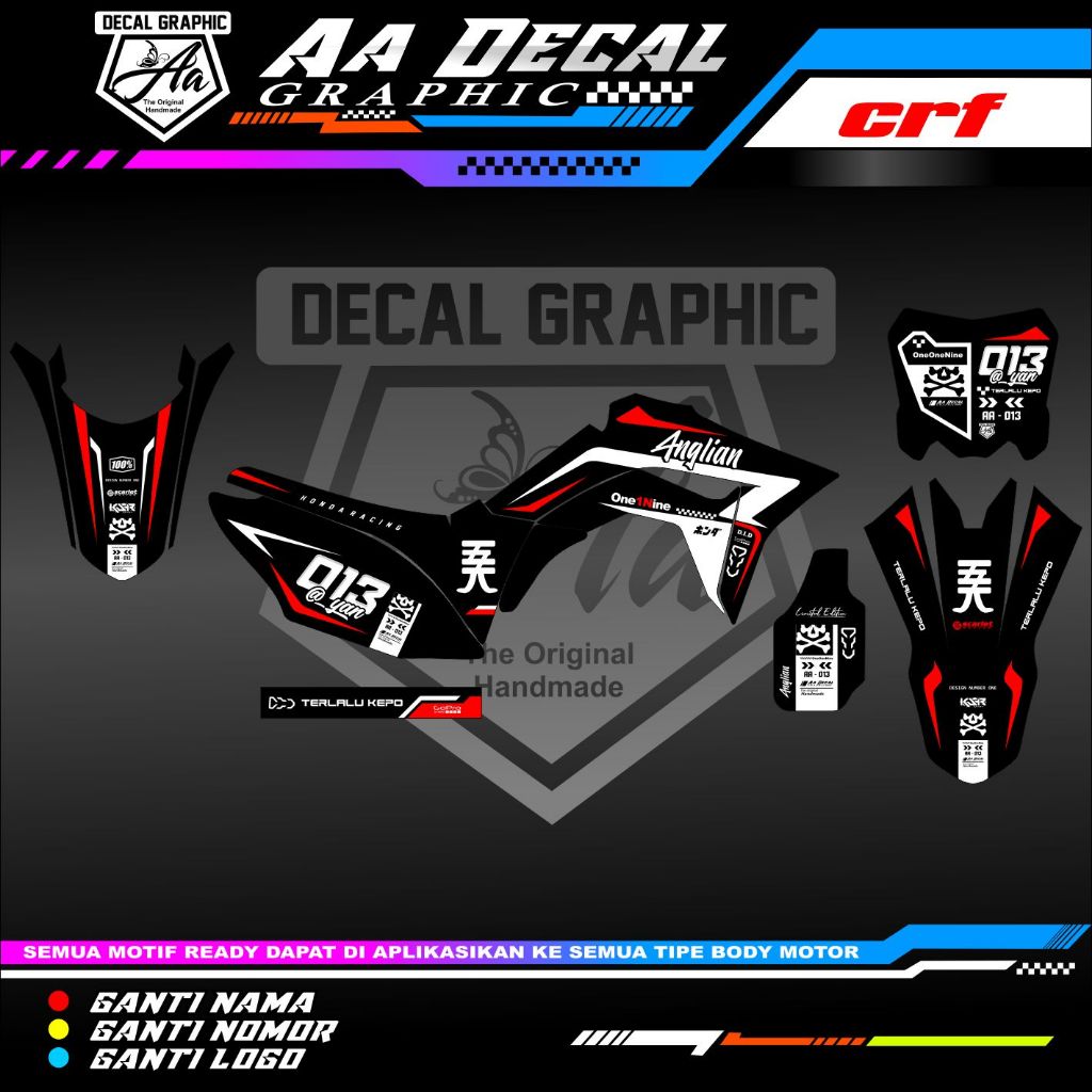 Jual DECAL CRF 150 DECAL CRF TERBARU DECAL SUPERMOTO STIKER CRF150 ...