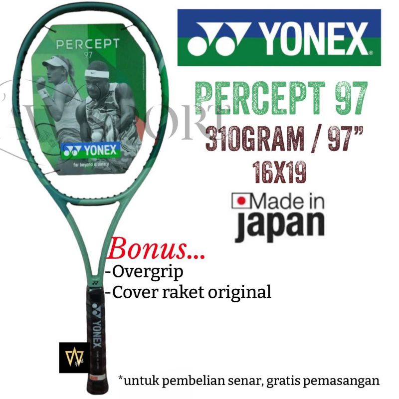 Jual Raket Tenis YONEX PERCEPT 97 Olive Green Berat : 310g Original ...