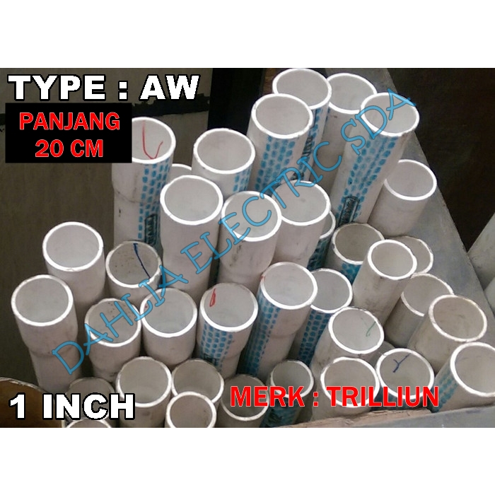 Jual PIPA PVC 1 INCH AW TRILLIUN PUTIH PANJANG 20CM | Shopee Indonesia