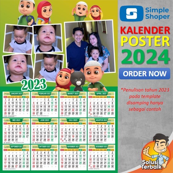 Jual Kalender Poster Tahunan 1 Lembar - Kalender 2024 | Shopee Indonesia