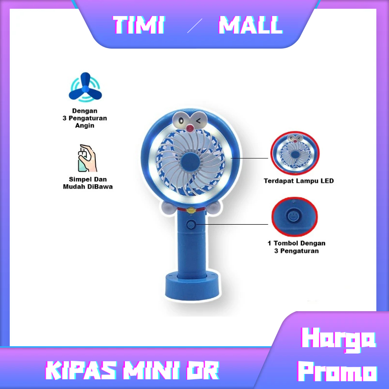 Jual ️TIMIMALL ️ Kipas Mini Led Tangan Usb Portable Charger / Mini Fan ...