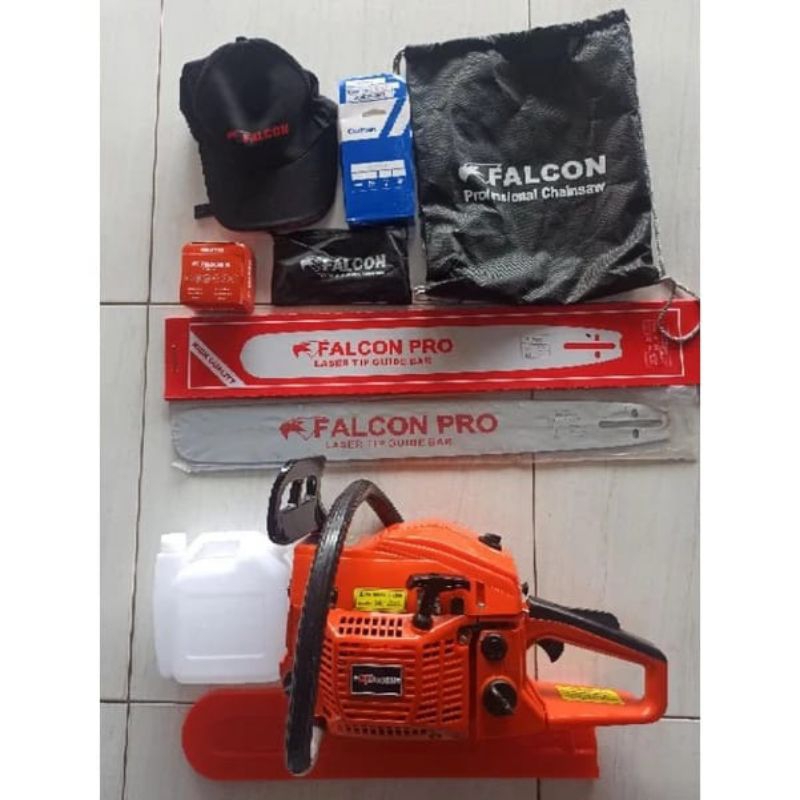 Jual mesin chainsaw gergaji kayu Falcon 5800 bar baja 22" | Shopee ...