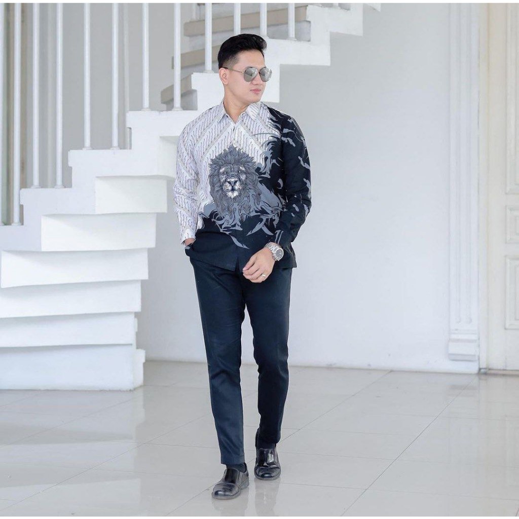 Jual Benang Raja Kemeja Primis Lapis Furing Motif Singa | Shopee Indonesia