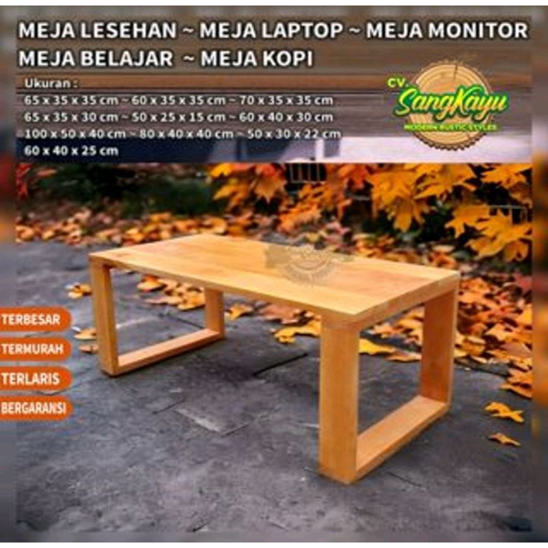 Jual Meja lesehan Kayu meja laptop gaming meja kerja ukuran 60x40x40 ...