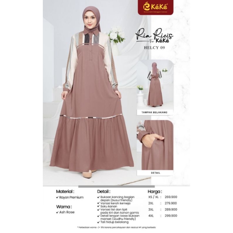 Jual GAMIS MUSLIMAH KEKE ORI/HELCY 09 ASH ROSE NAVY | Shopee Indonesia