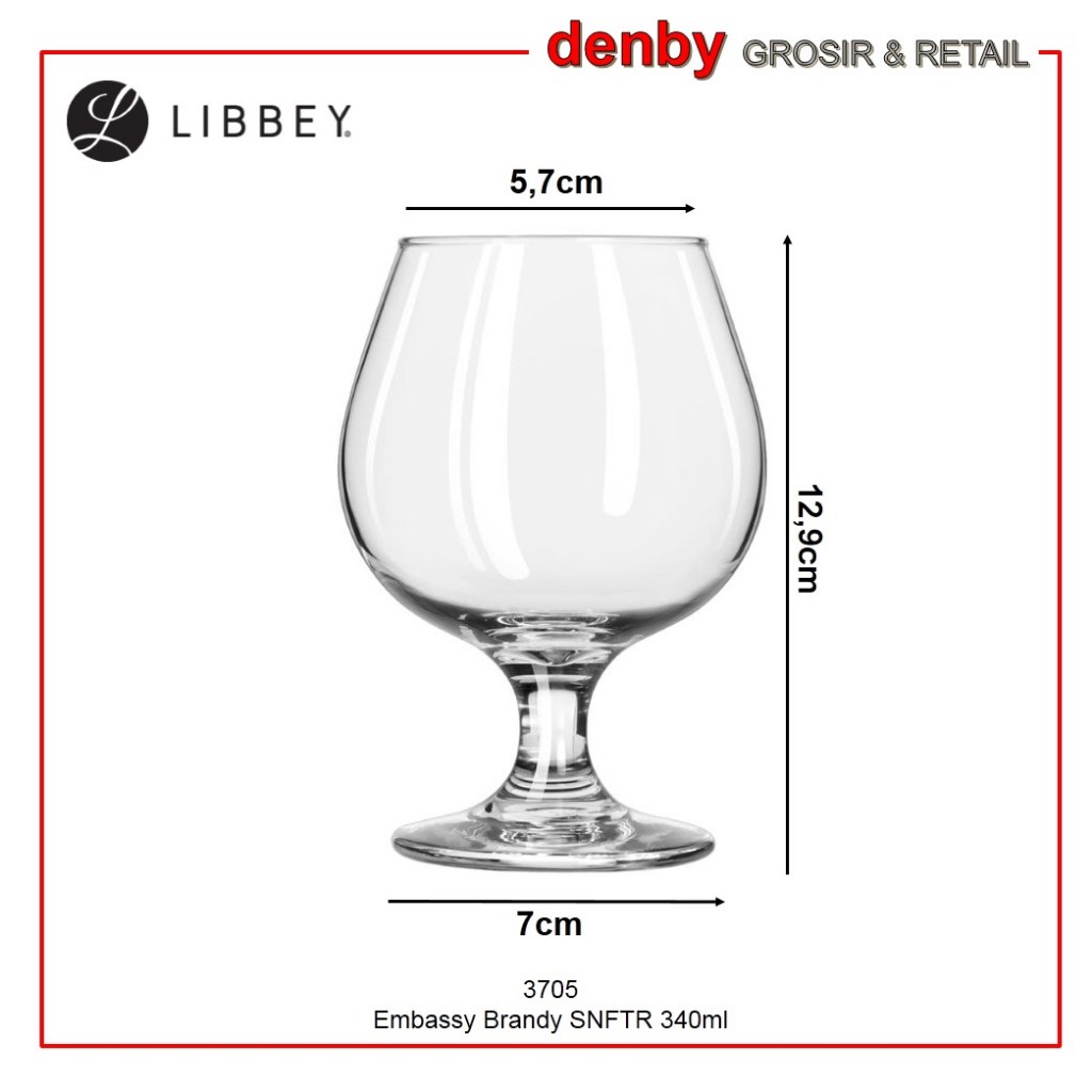 Jual Libbey Gelas 3705 Glass Embassy Brandy SNFTR 340ml | Shopee Indonesia