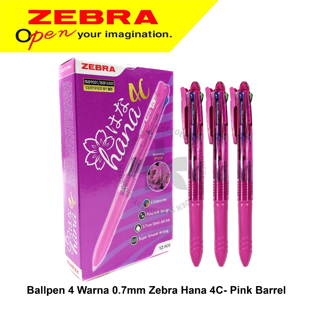 Jual Zebra Hana Retractable Ballpen Semi Gel 4 Warna 0.7mm | Shopee Indonesia